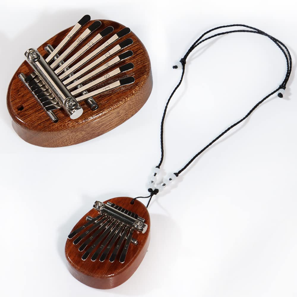 8 Key Kalimba Mini Thumb Piano, Portable Finger Piano, Marimba Musical Thumb Piano with Lanyard, Musical Instruments Gift for Kids and Adults Beginners