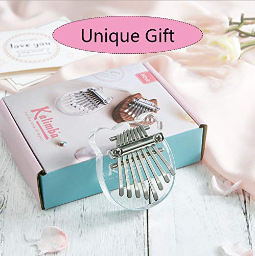 8 Key Kalimba Thumb Piano, Super MiNi Transparent Acrylic Finger Piano Musical Instrument Suitable for Beginners and Children's Toys.