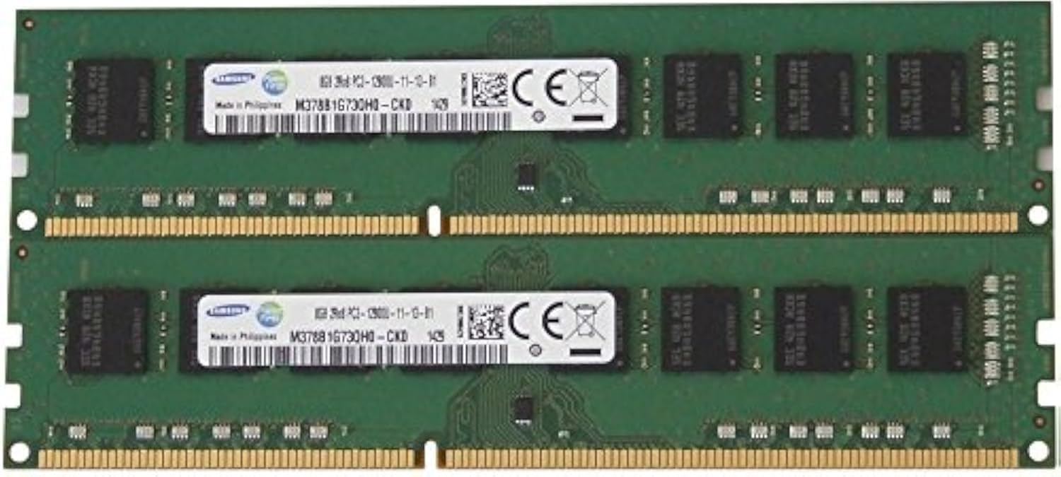 Samsung Original 16GB, (2 x 8GB) 240-pin DIMM, DDR3 PC3-12800, Desktop Memory Module