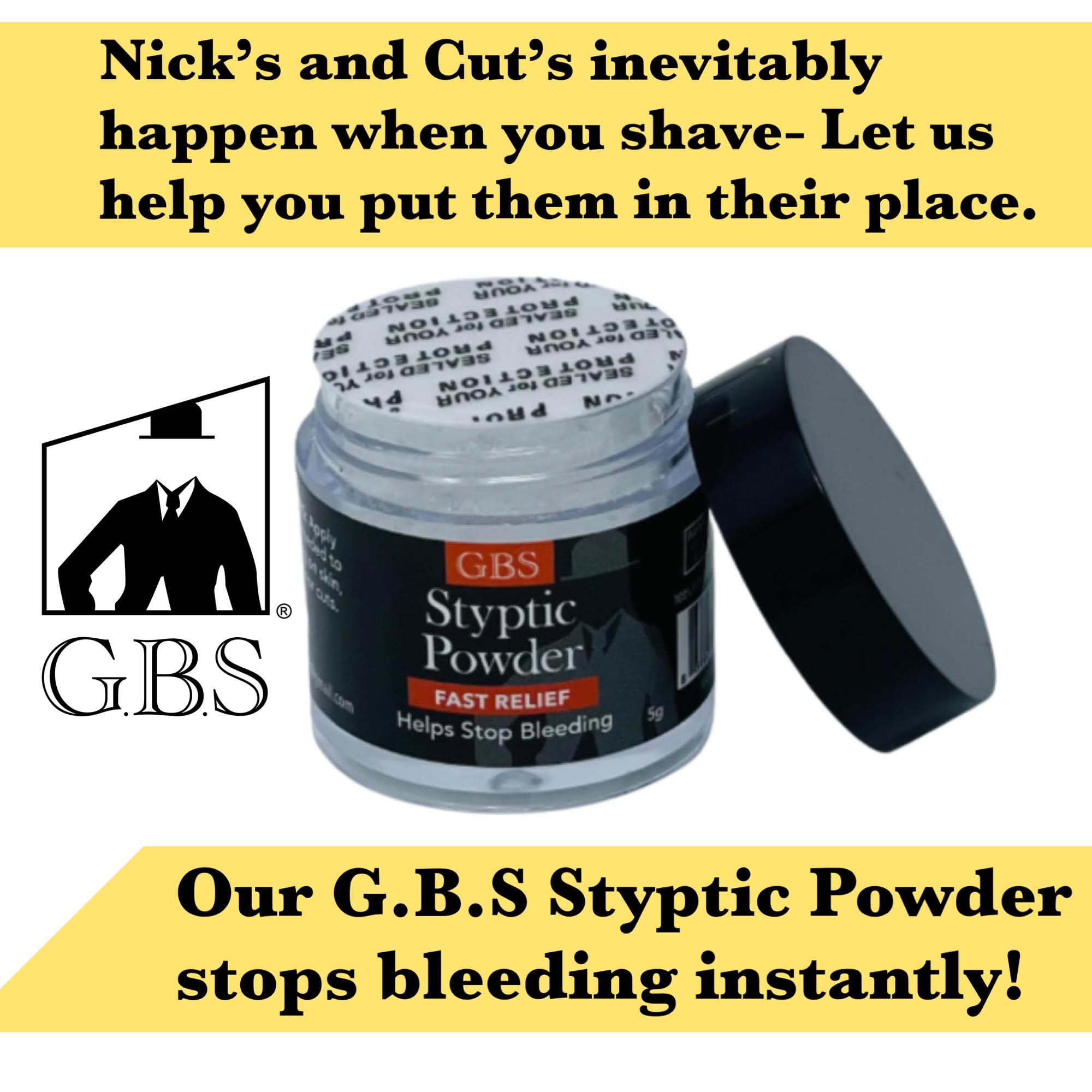 G.B.S Styptic Powder Razor Burn Relief Face Neck Razor Cuts and Nicks Soothes Skin and Pore After Shave, Double Edges Variety Double Edge Razor Blade Refills, Pack of 32