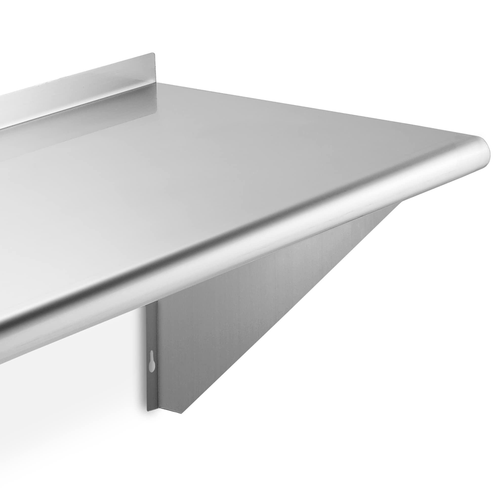 GRIDMANN 18" x 60" Stainless Steel Wall Mount Shelf with Backsplash, Commercial Grade - NSF Certified 18 Gauge Shelving for Restaurant, Kitchen, Utility Room, Garage