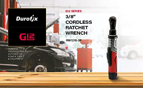 Durofix RW1210-3P G12 Series 12V Li-ion Cordless 3/8” 65 ft-lbs. Torque Brushless Ratchet Wrench Tool Kit with Canvas Bag