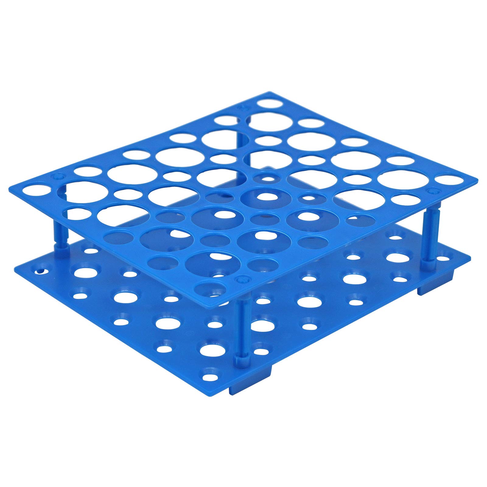 Centrifuge Tube Rack,2 Pieces Detachable Test Tube Rack Holder 50-Well Plastic Stand for 15ml 50ml Tube