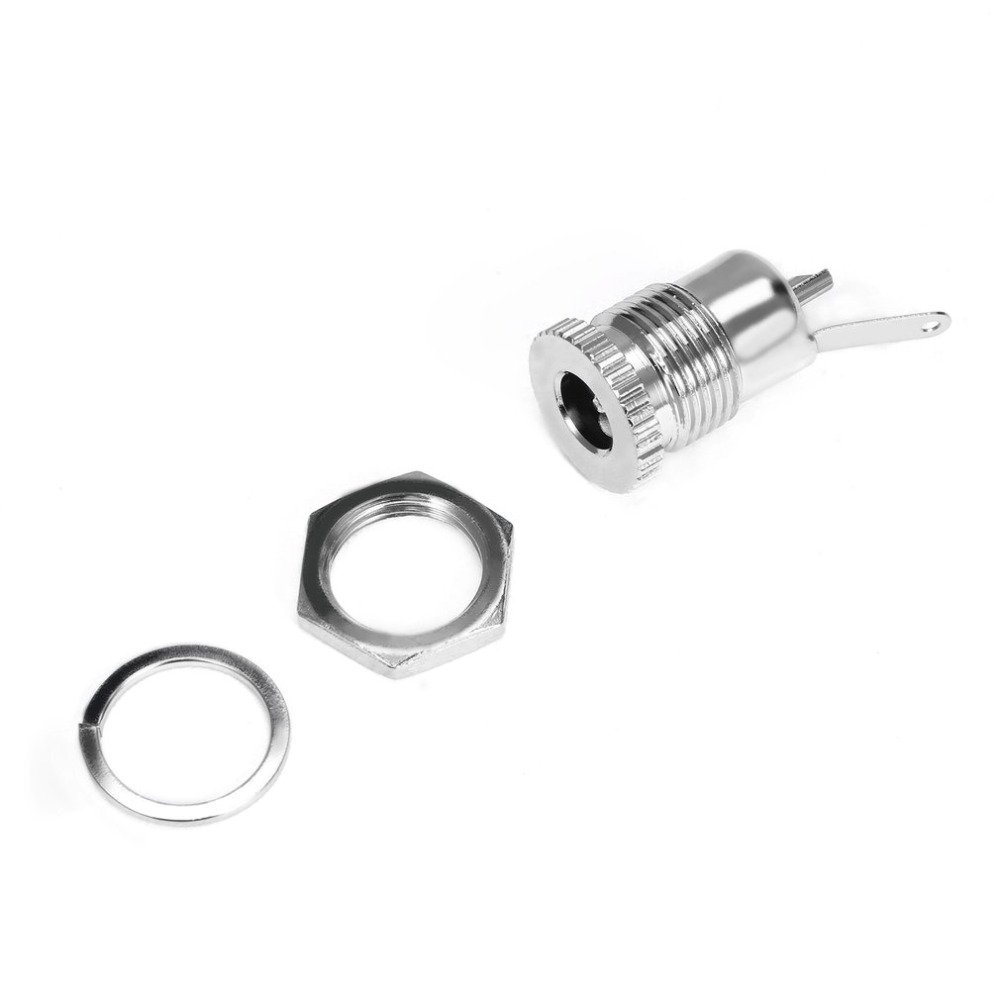 E-outstanding 5-Pack DC-099 5.5 mm x 2.1mm 30V 10A DC Power Jack Socket,Threaded Female Panel Mount Connector Adapter