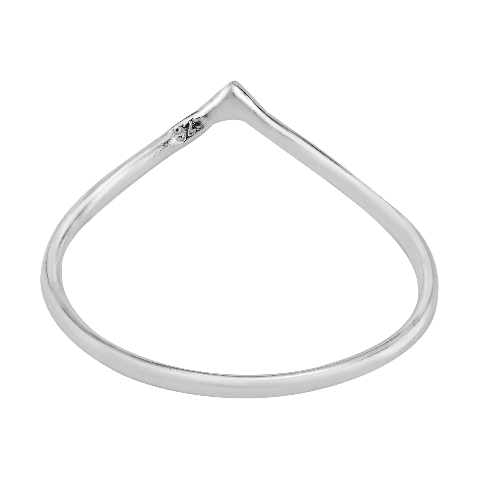 AeraVida Trendy and Classic Chevron Wave .925 Sterling Silver Stackable Ring Size 9 | Sterling Silver Rings | Rings for Women | Sterling Silver Stackable Ring for Women