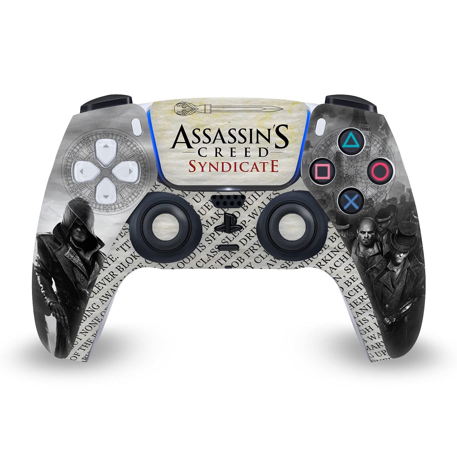 Head Case Designs Officially Licensed Assassin's Creed Newspaper Syndicate Graphics Vinyl Faceplate Gaming Skin Decal Compatible With Sony PlayStation 5 PS5 Disc Edition Console & DualSense Controller