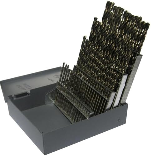 Drill America 60 Piece High Speed Steel Screw Machine (Stub) Drill Bit Set (Wire Sizes: #1 - #60), DWDST Series