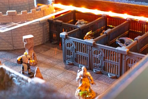 Jail Cells Kit - Mini Dungeon Castle Cavern Terrain for RPGs, Dungeons & Dragons (DND), Pathfinder, War Gaming, and More! by DCD (24+pcs, 0.6sqft, 4rooms)