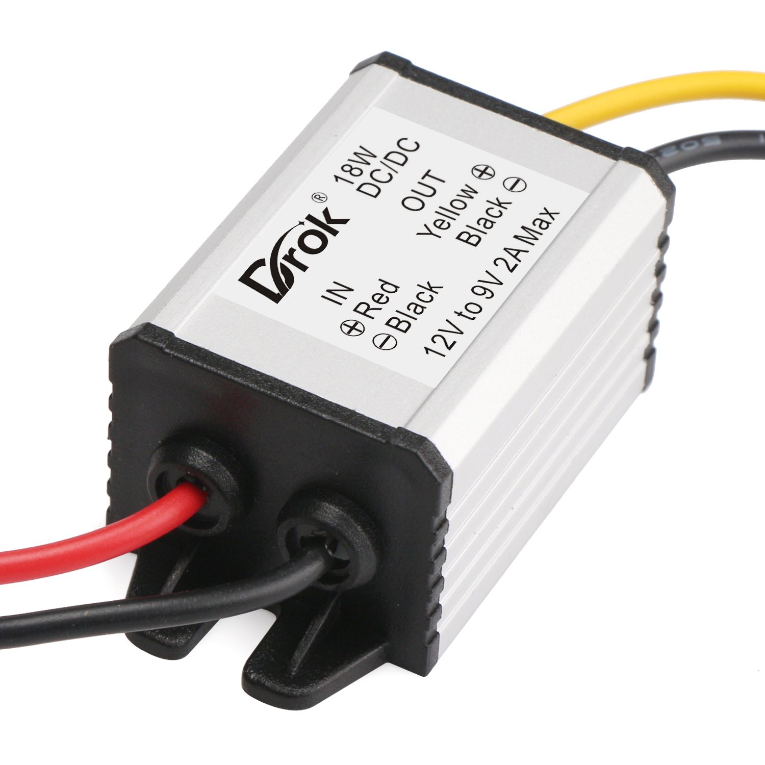 DROK® 12V to 9V 2A 18W DC/DC Buck Power Converter Voltage Step Dowm Power Supply Waterproof