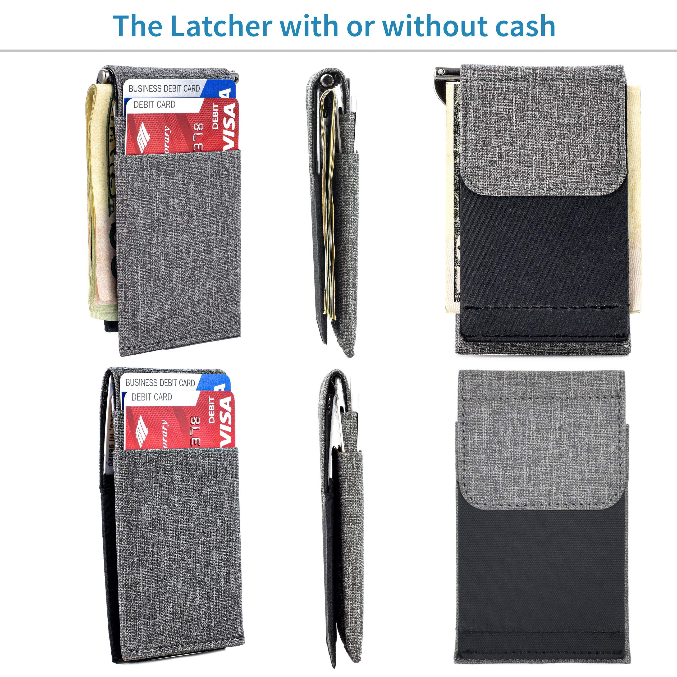 Dockem The Latcher Minimalist Wallet & Card Case Companion (Synthetic Canvas Leather)
