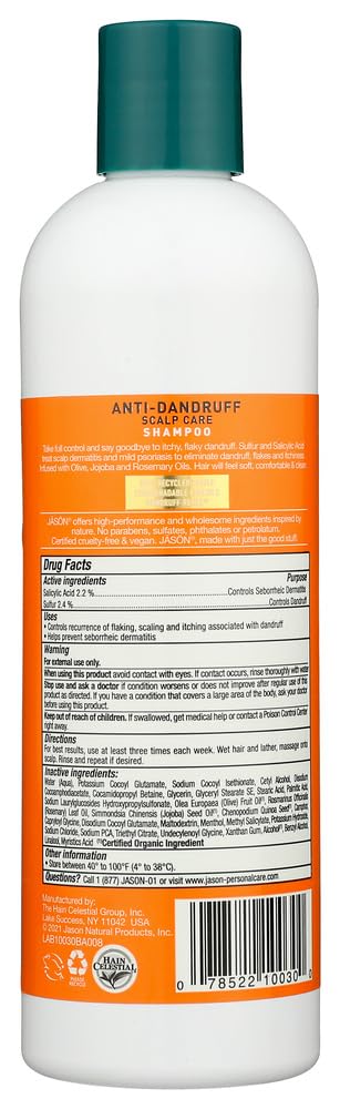 Jason Natural Cosmetics Dandruff Relief Shampoo 12 oz (Pack of 3)