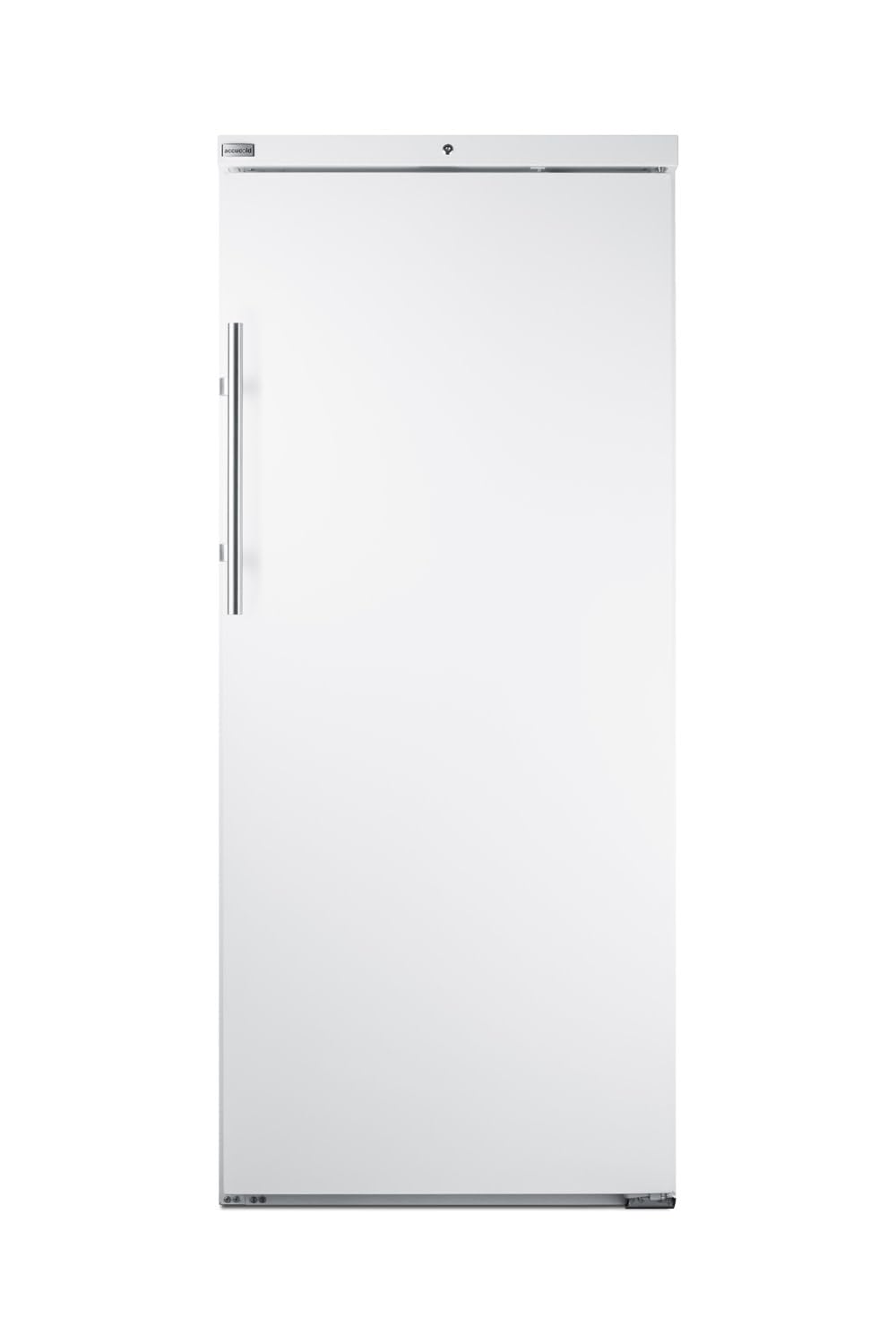 Summit Appliance AFM19W Upright Manual Defrost Freezer, White; 18.3 cu.ft Capacity; Dial Thermostat; Commercially Listed; 9' Long Cord with Hospital Grade Plug; Leveling Legs; Cantilevered Shelving