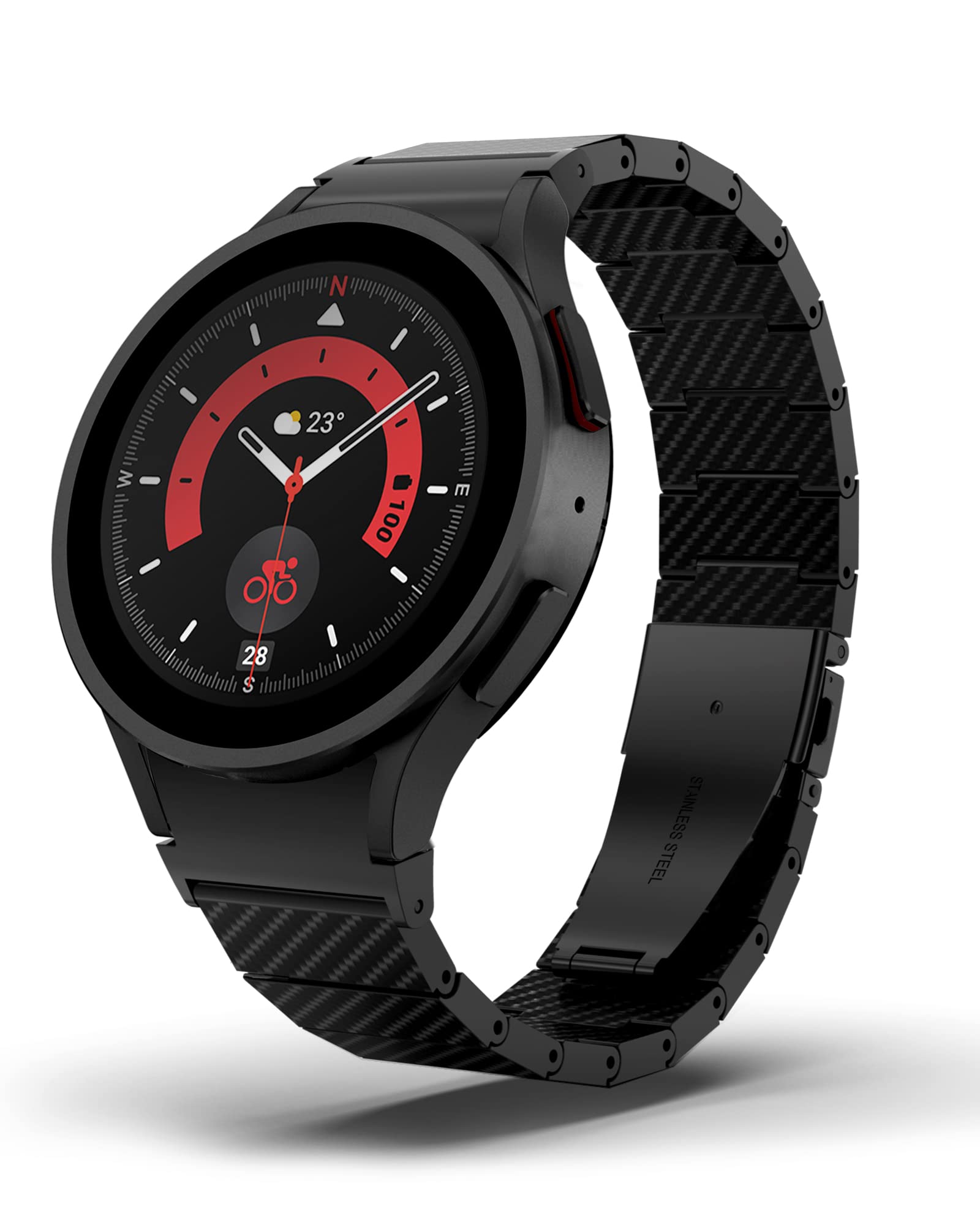 BEIZIYE Compatible for Samsung Galaxy Watch 4 Band 40mm 44mm 47mm Bands Carbon Fiber Bands, Samsung Galaxy Watch 6 5 4 Classic Men's No Gap Strap Fashion Lightweight Band