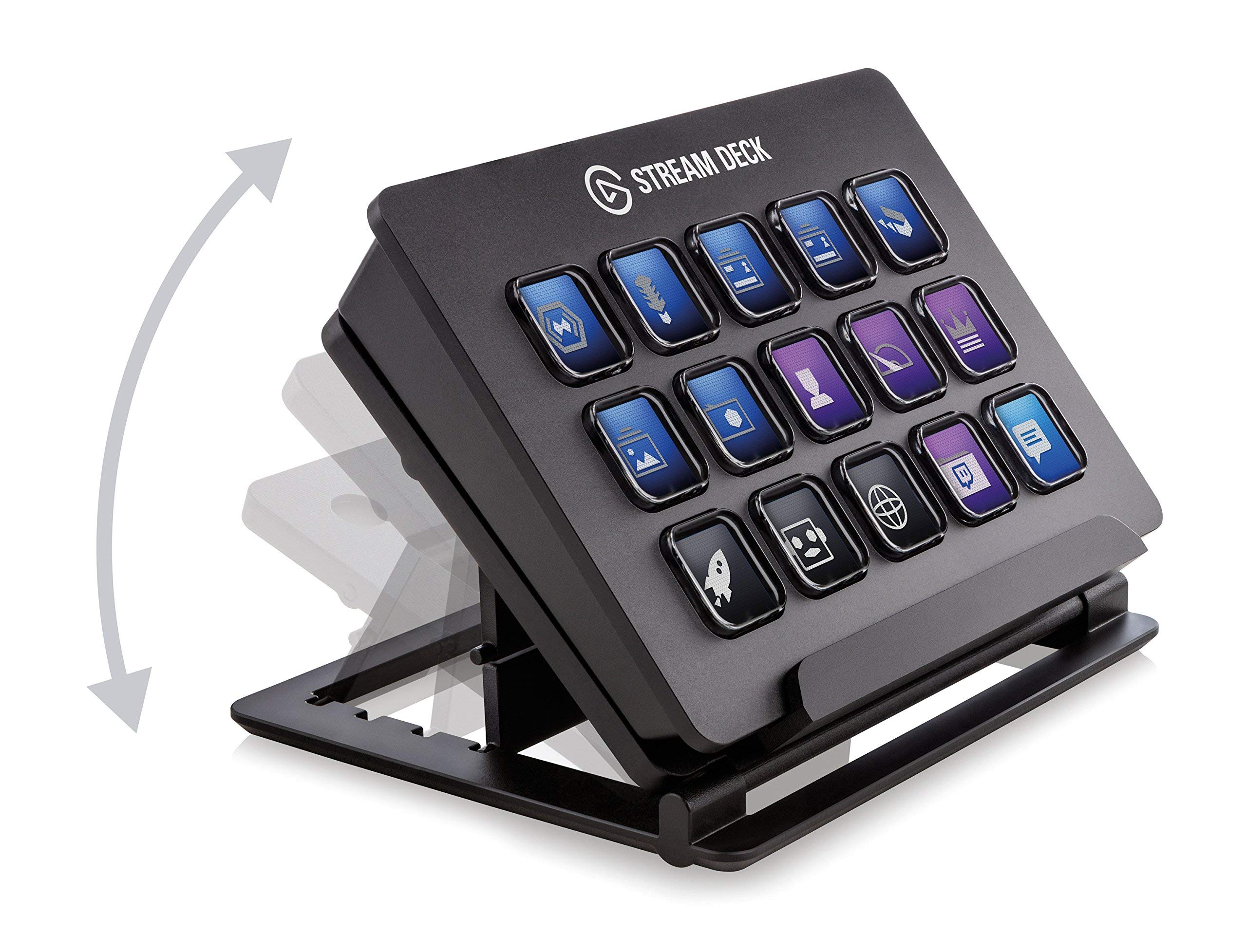 Elgato Stream Deck - Live Content Creation Controller with 15 Customizable LCD Keys, Adjustable Stand, for Windows 10 and macOS 10.11 or Later (Renewed)