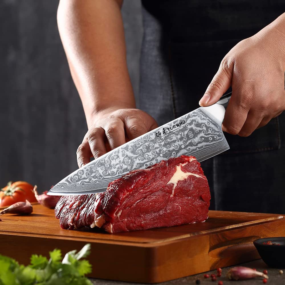 Chef Knife 8 Inch - Classic Damascus Pattern Professional Chef's Knives Japanese VG-10 Steel Kitchen Knives
