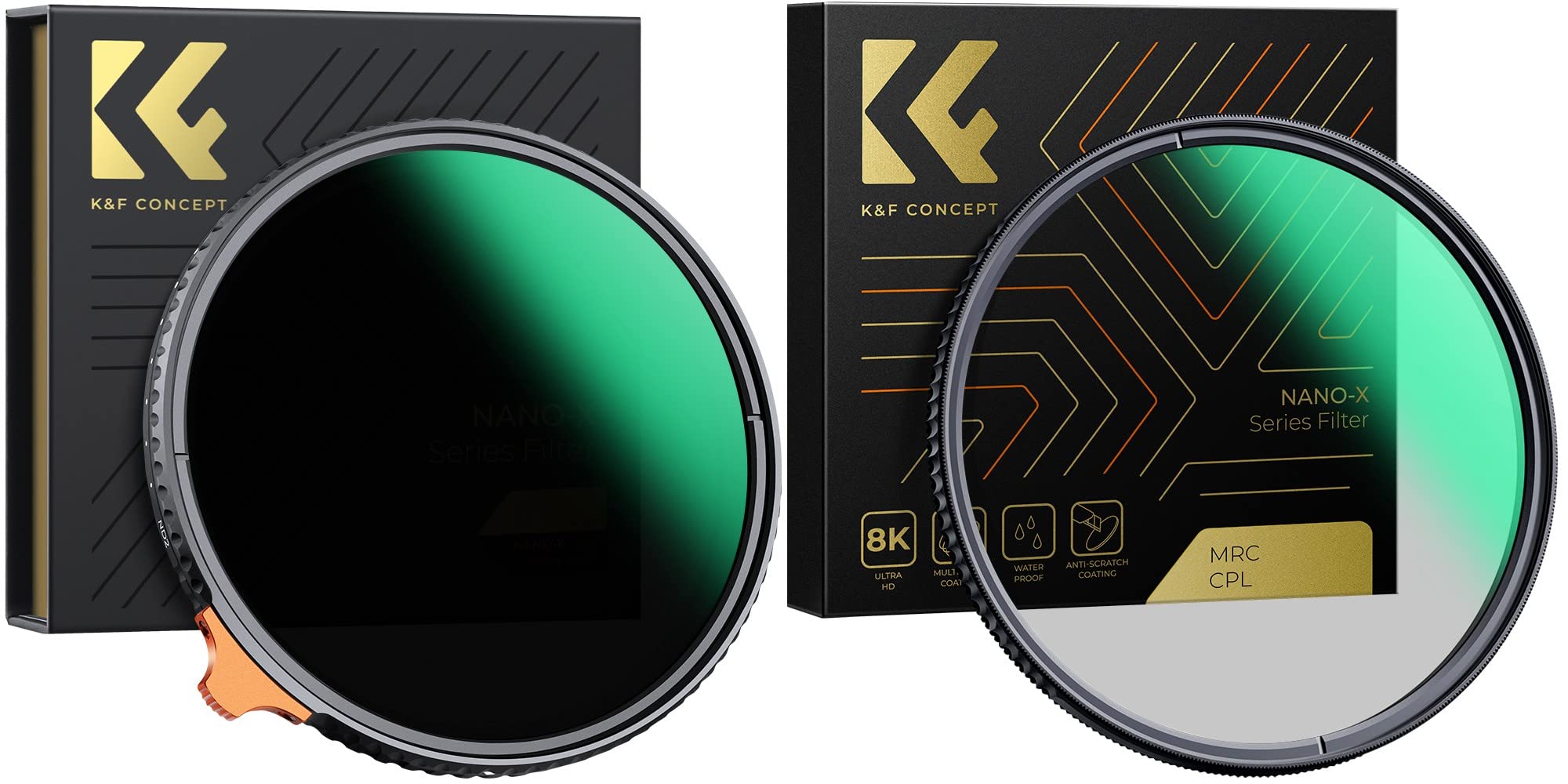 82mm Variable ND2-ND400 (1-9 Stops) & CPL Lens Filter Kit (2 Pcs) with 28 Multi-Layer Coatings
