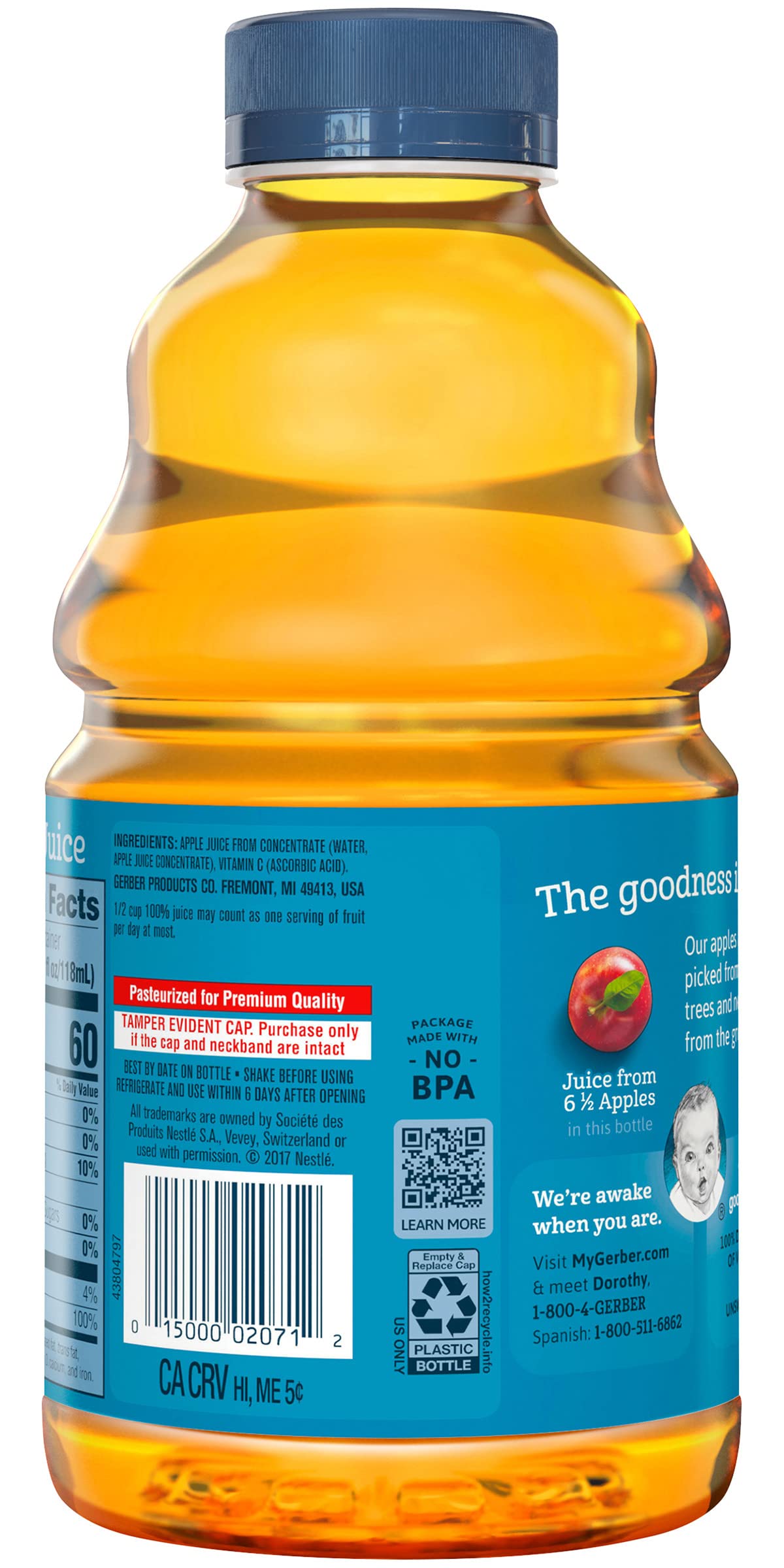 Gerber Juices 100% Juice Apple with Added Vitamin C (Pack of 6)