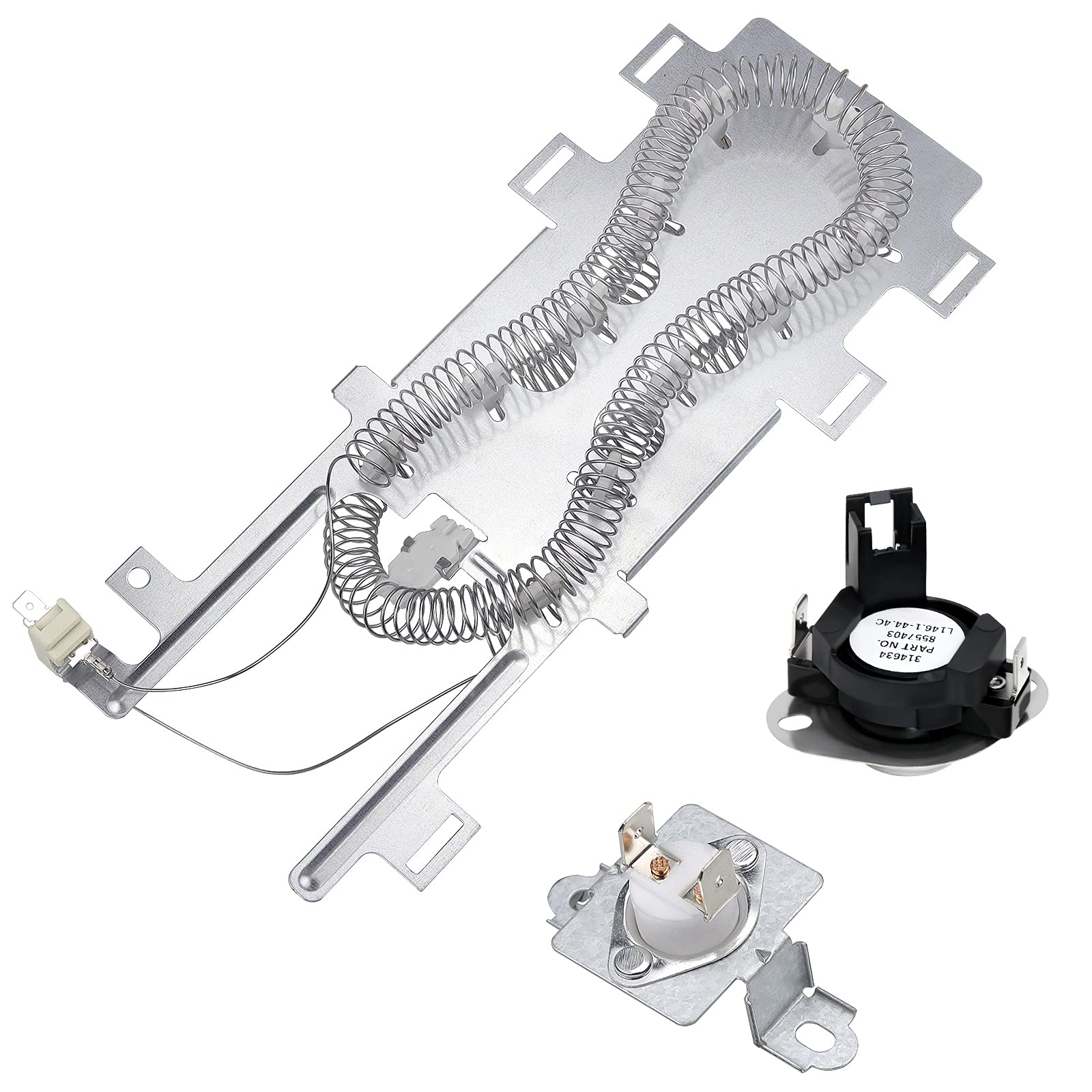 8544771 Dryer Heating Element Fit for Whirlpool Kenmore Maytag 8557403 High Limit Thermostat 8318314 Thermal Fuse 280148 Thermal Cut Off Kit replacement for wp8544771 AP6013115 PS11746337 By puxyblue