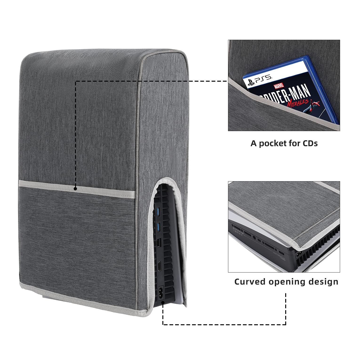 AFUOWER PS5 Console Cover for PS5 Dust Cover Protective Case Compatible with Playstation 5 Console Disc Edition & Digital Edition Anti Scratch PS5 Dust Protector