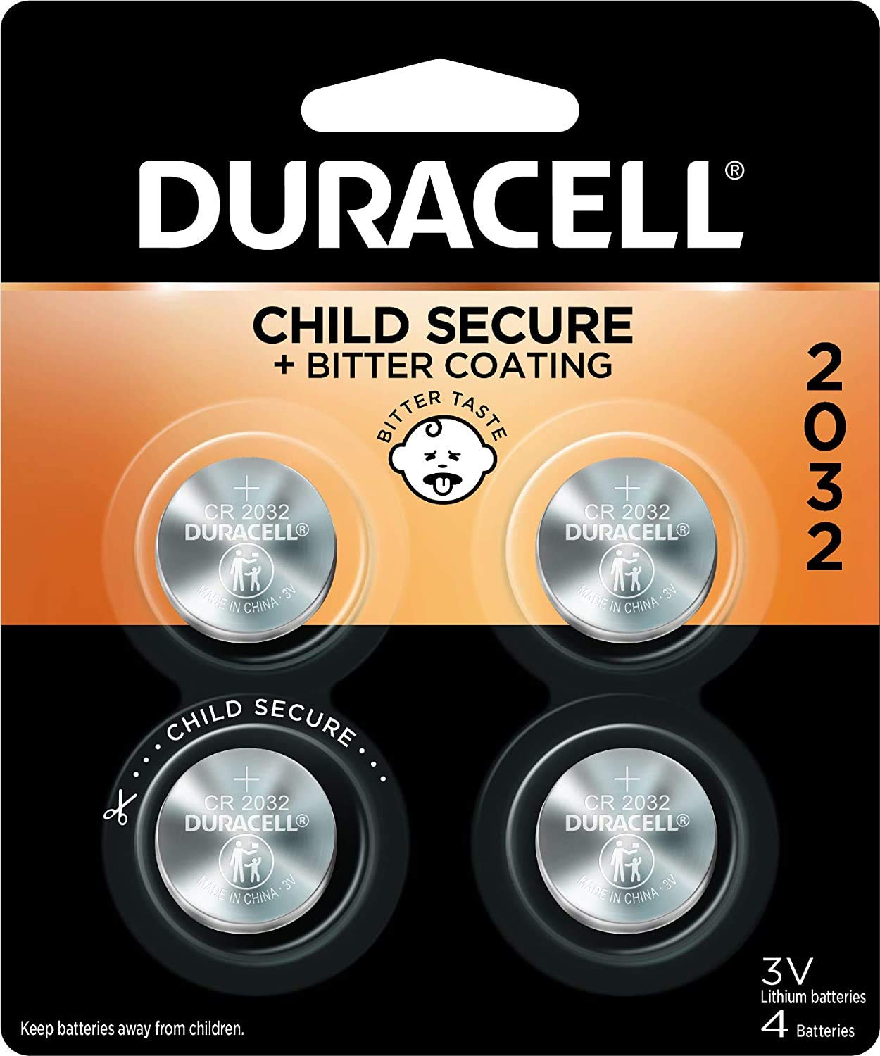 Duracell Lithium Medical Battery, 3V, 2032, 4/Pack, Model: , Hand/Wrist Watch Store