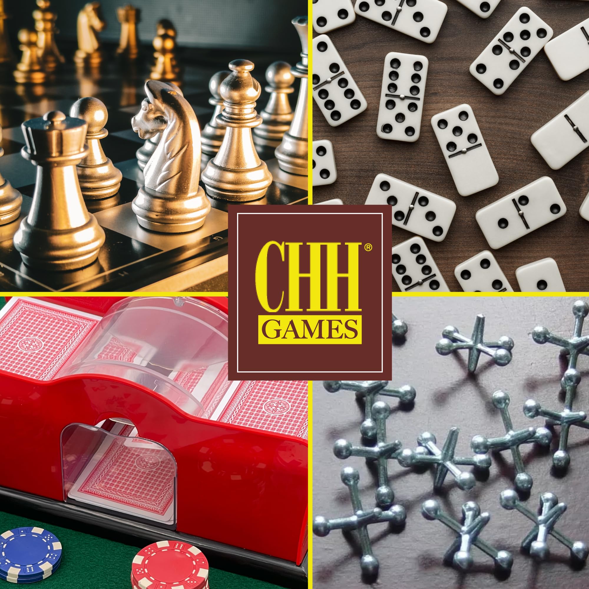 CHH Hand Cranked Card Shuffler β Manual Card Shuffler for Standard or Bridge-Sized Playing Cards β Quiet and Easy to Use - Designed for 2 Decks