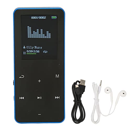 8G MP3 Player with Bluetooth, Noise Reduction Lossless Portable Mp4 Mp3 Player with Translation Dictionary, Electric Books, for Kids (Blue)