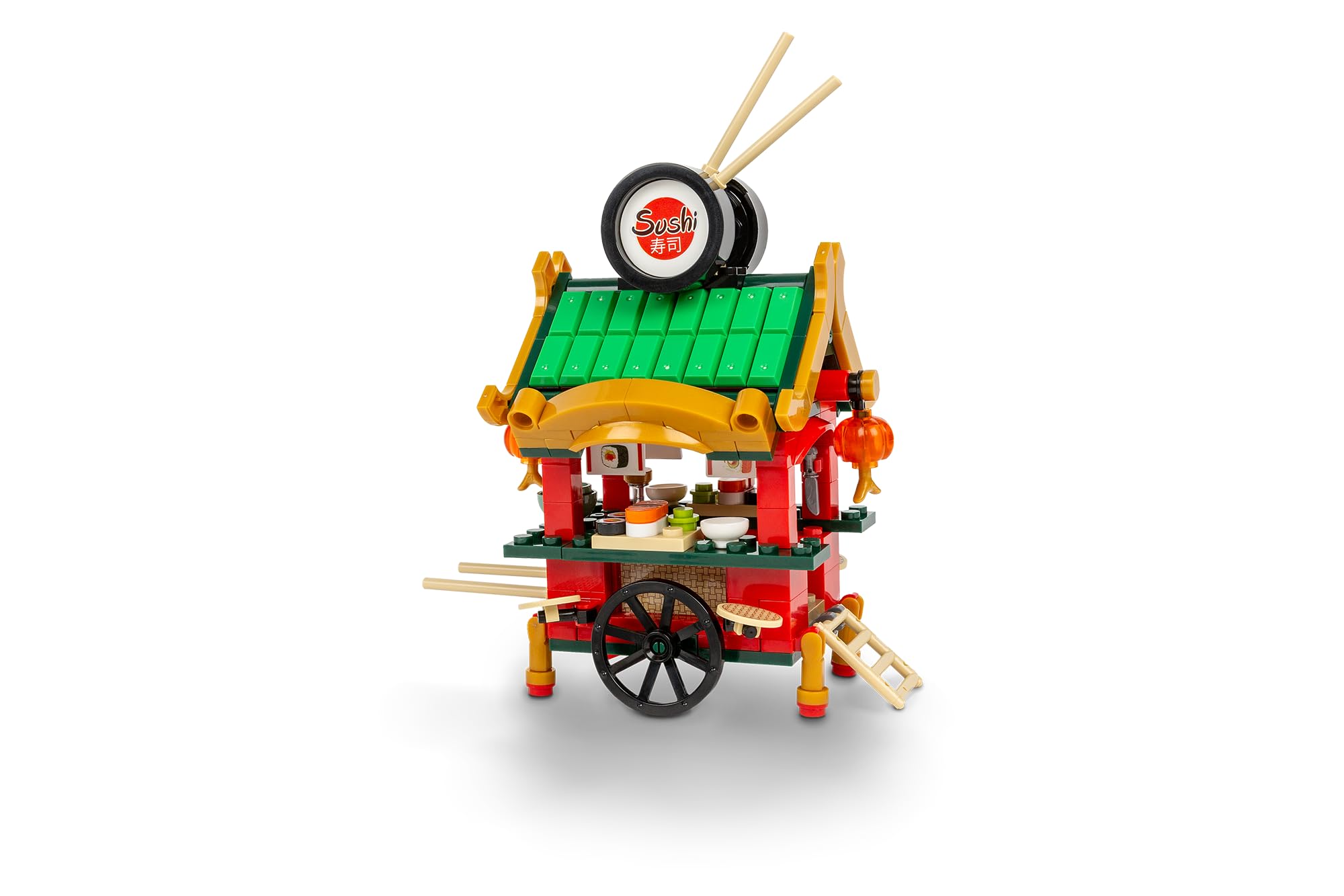 Exclusive Mini City - Sushi Cart - Custom Design Bricks - Compatible with All Major Brands …