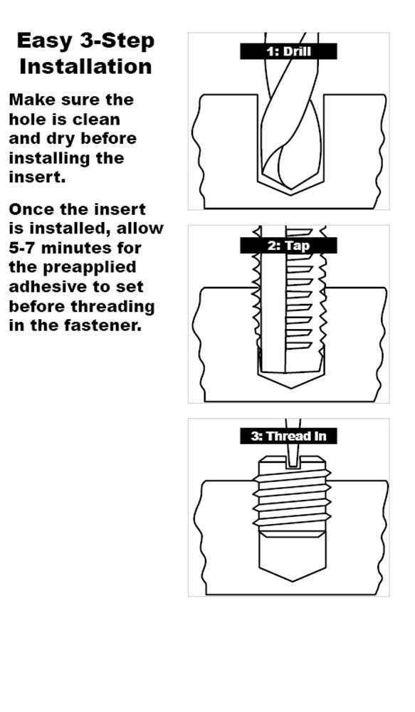 E-Z Lok Externally Threaded Insert, C12L14 Carbon Steel, Meets AISI 12L14, 5/16"-24 Internal Threads, 7/16"-14 External Threads, 0.437" Length, Made in US (Pack of 10)