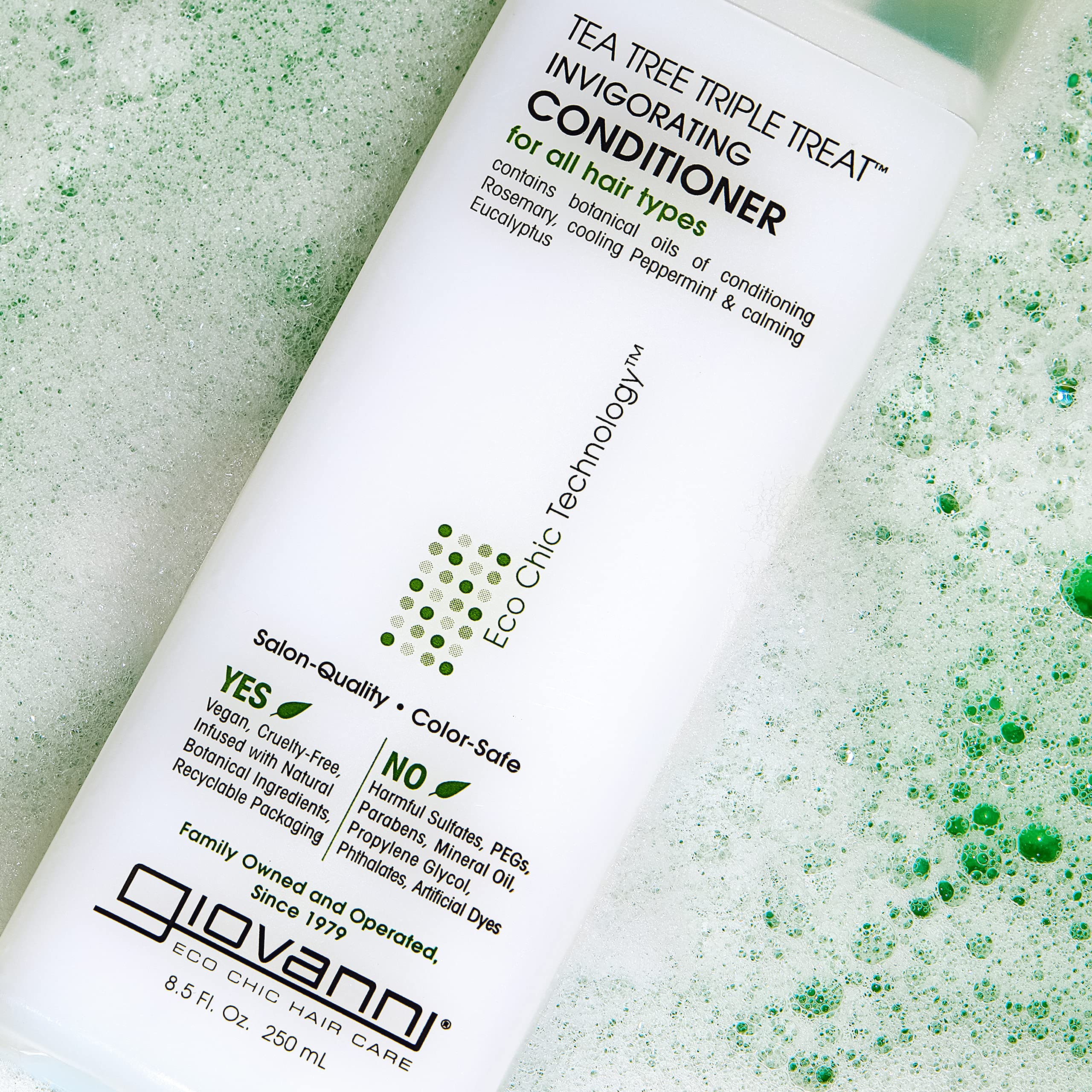 GIOVANNI Invigorating Conditioner Cooling Peppermint, Eucalyptus, Conditioning Rosemary, Tea Tree Triple Treat (Tea Tree Botanicals), 33.8
