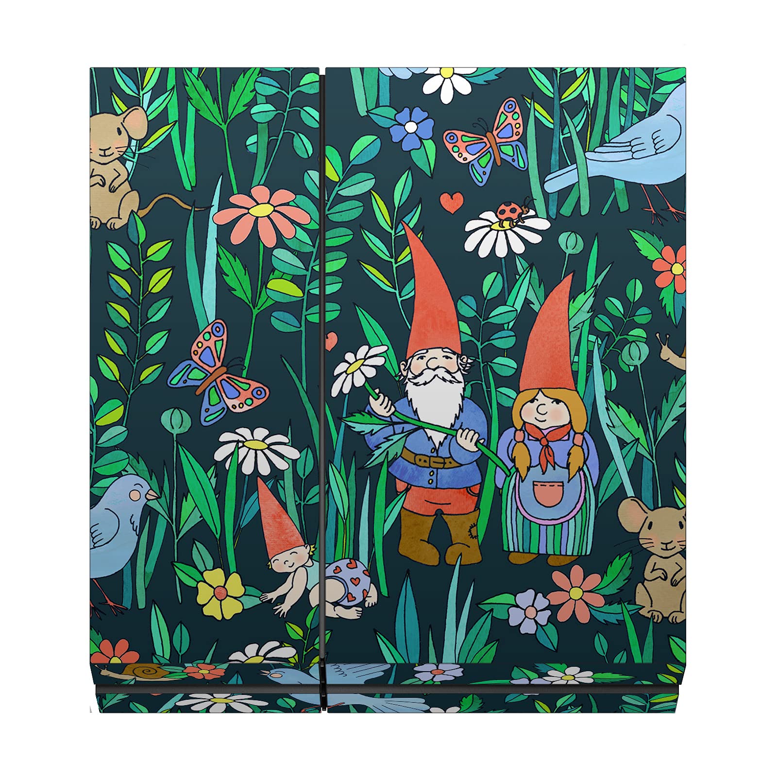 Head Case Designs Officially Licensed Micklyn Le Feuvre Gnome Family Love Art Mix Vinyl Sticker Gaming Skin Case Cover Compatible With Sony PlayStation 4 PS4 Console and DualShock 4 Controller Bundle