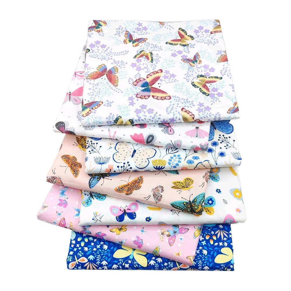 8PCS Cotton Fabric Squares 20" x 20" Fat Quarter Fabric Bundles Craft Fabric for Patchwork Sewing Quilting Crafting DIY (Colorful Flower)