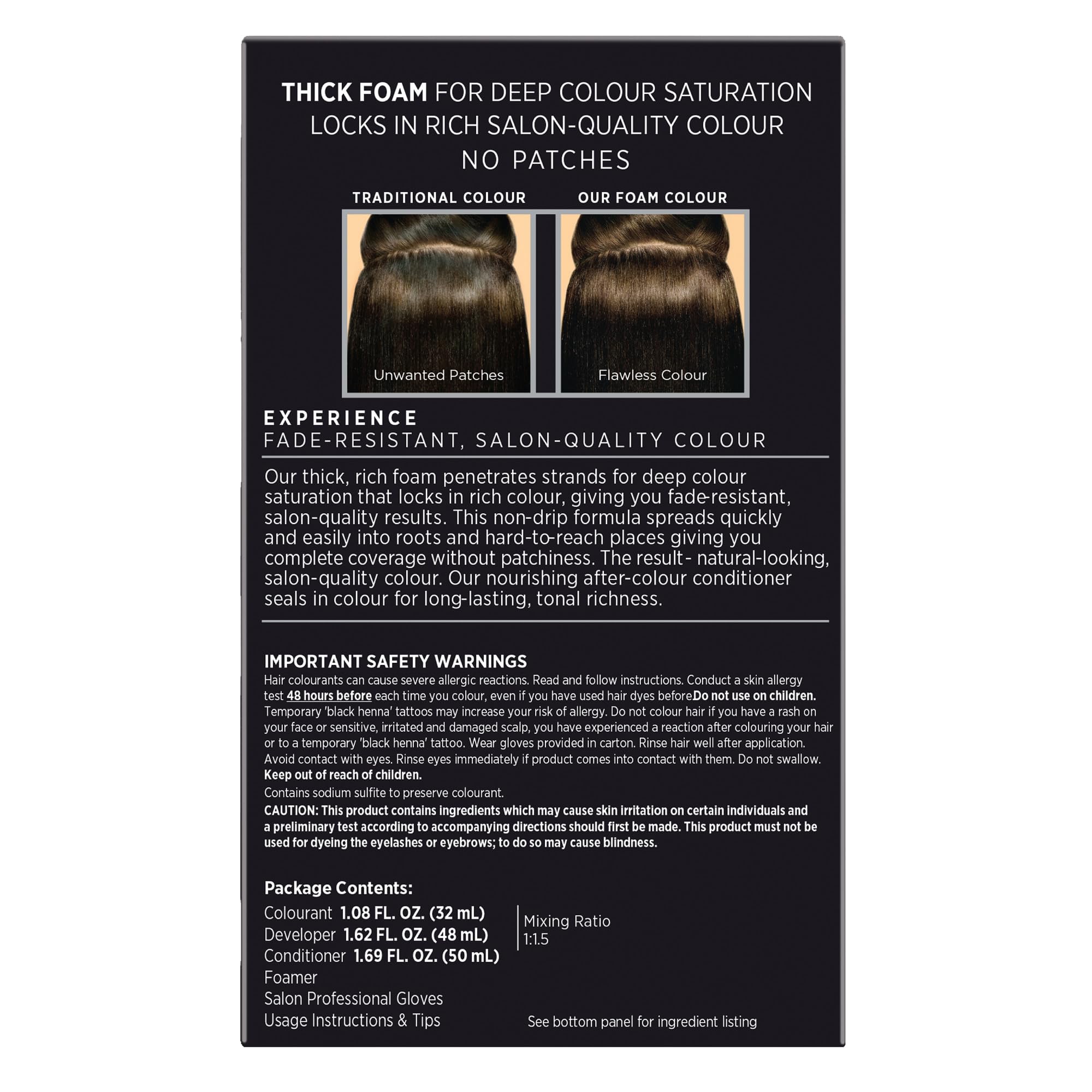 John Frieda Precision Foam Colour, Medium Chestnut Brown 5NBG, Full-coverage Hair Color Kit, Anti-Fade Gray Coverage, Deep Color Saturation Hair Dye, 1 Application