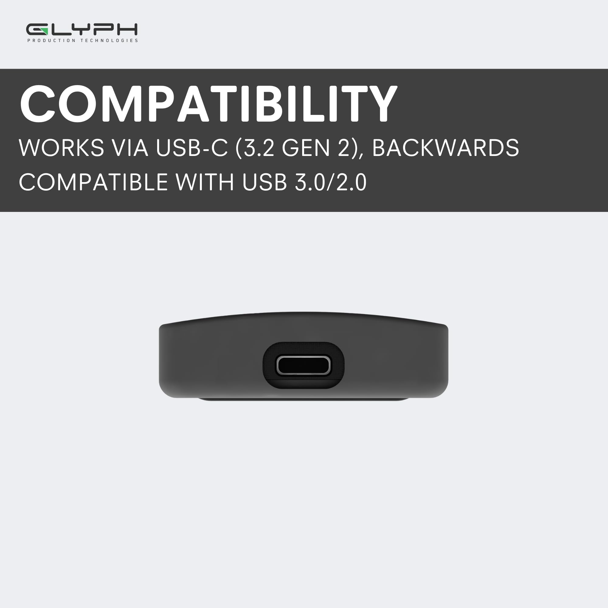 Glyph Production Technologies Atom Portable SSD (2TB, Black)