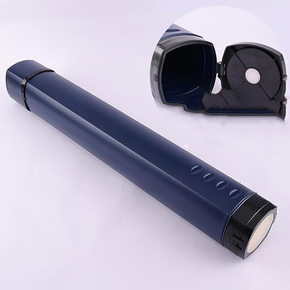 Retractable Portable Art Cylinder with Shoulder Strap Plastic Support for Document Art Images. Retractable Storage Tube. (Black)