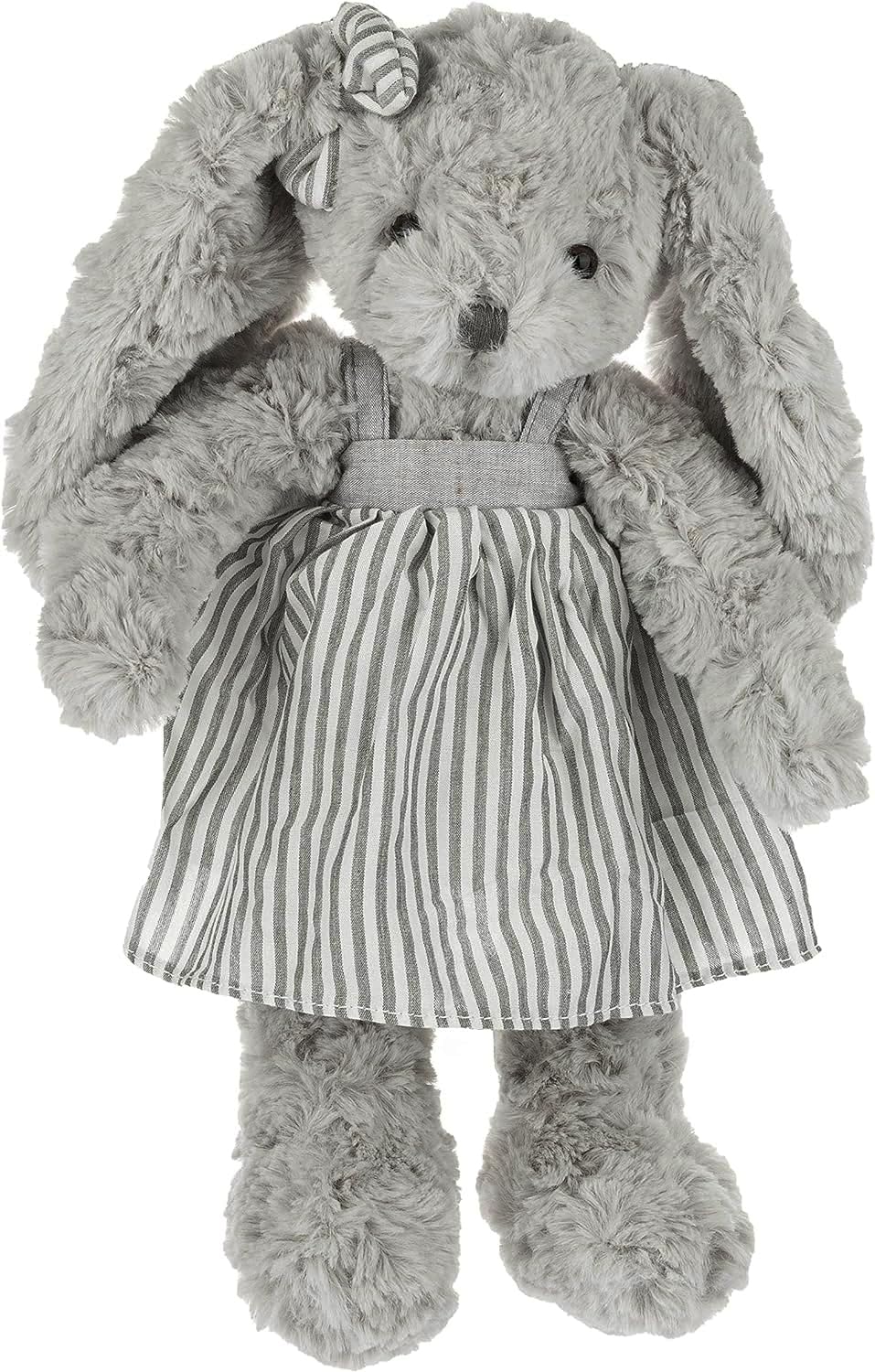 Easter Bunny Stuffed Animal, 12" Grey Plush Rabbit for Girls