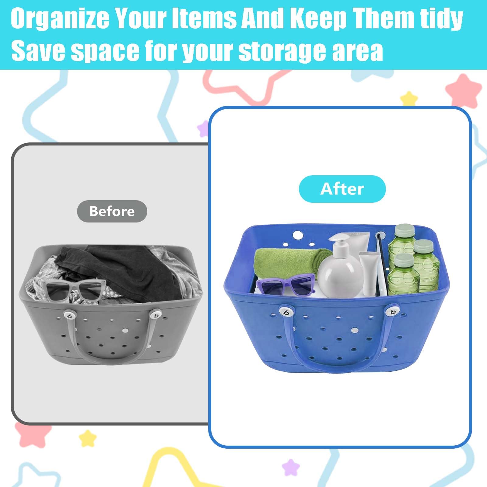 Moziral 2 Pack Divider Tray Compatible with Bogg Bag Organizer Tray Insert Original Accessories Divider Shelf for Bogg Bag (Black+White)