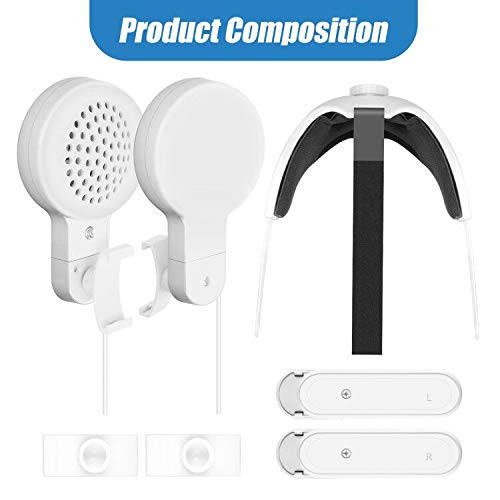 Eylgo Adjustable Head Elite Strap with Headphones for Oculus Quest 2 VR, Rotate 360 ​​Degrees Enhancing Sound Game Audio Headset Oculus Quest 2 Strap Replacement