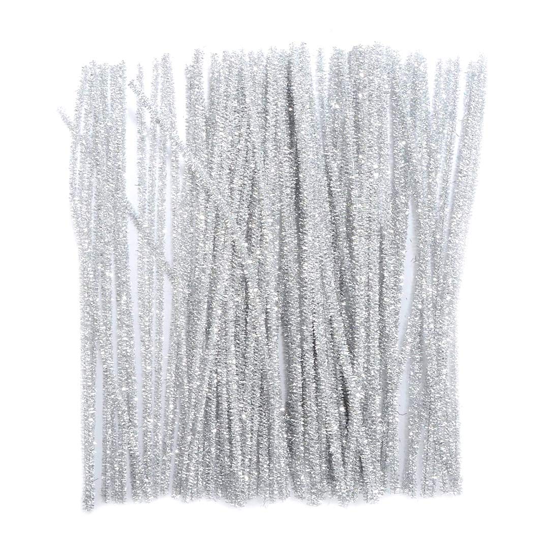 Glitter Pipe Cleaners,Saim 100 PCS 12 Inch Glitter Sparkle Creative Arts Stems Pipe Cleaners for DIY Craft