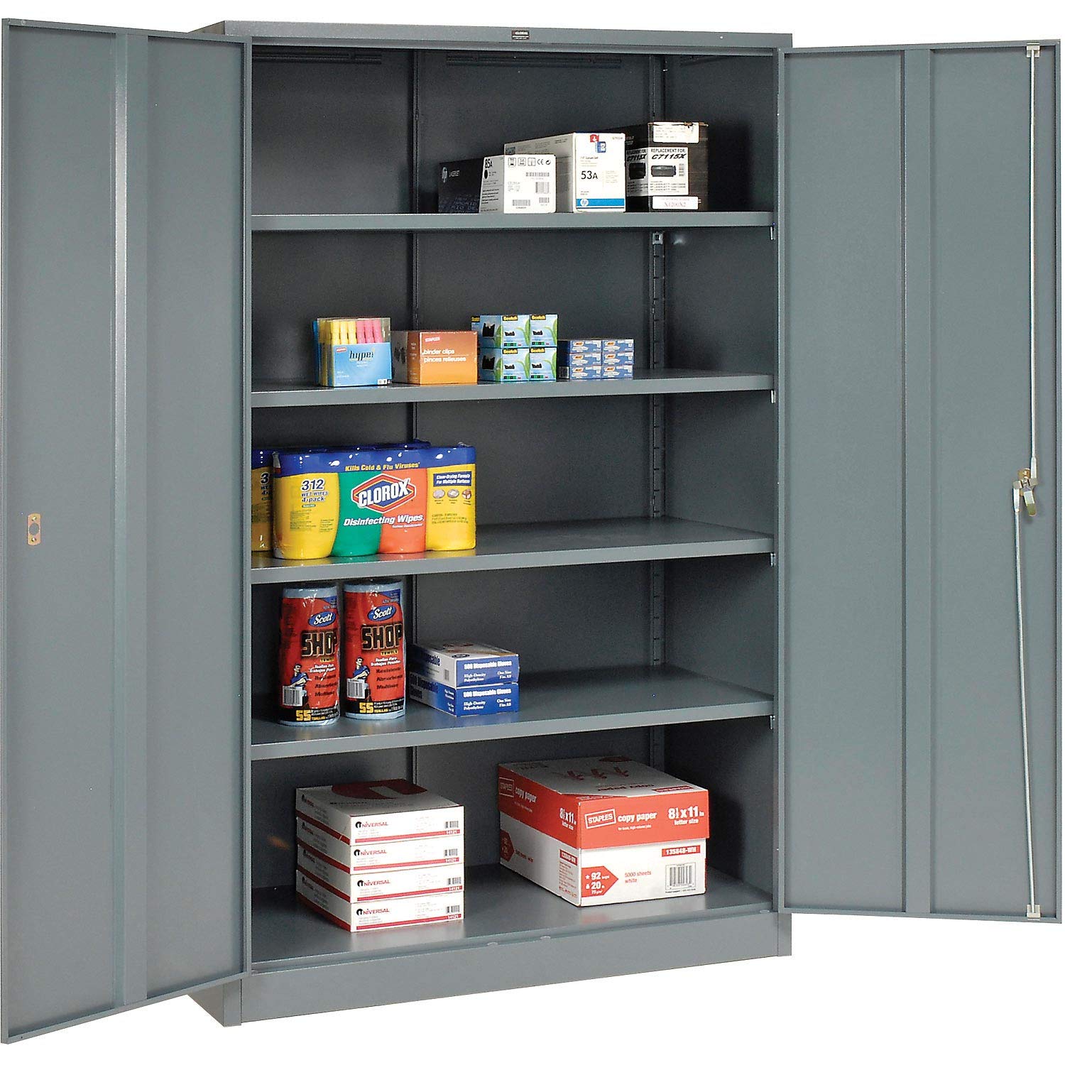 Global Industrial Assembled Storage Cabinet, 48x24x78, Gray