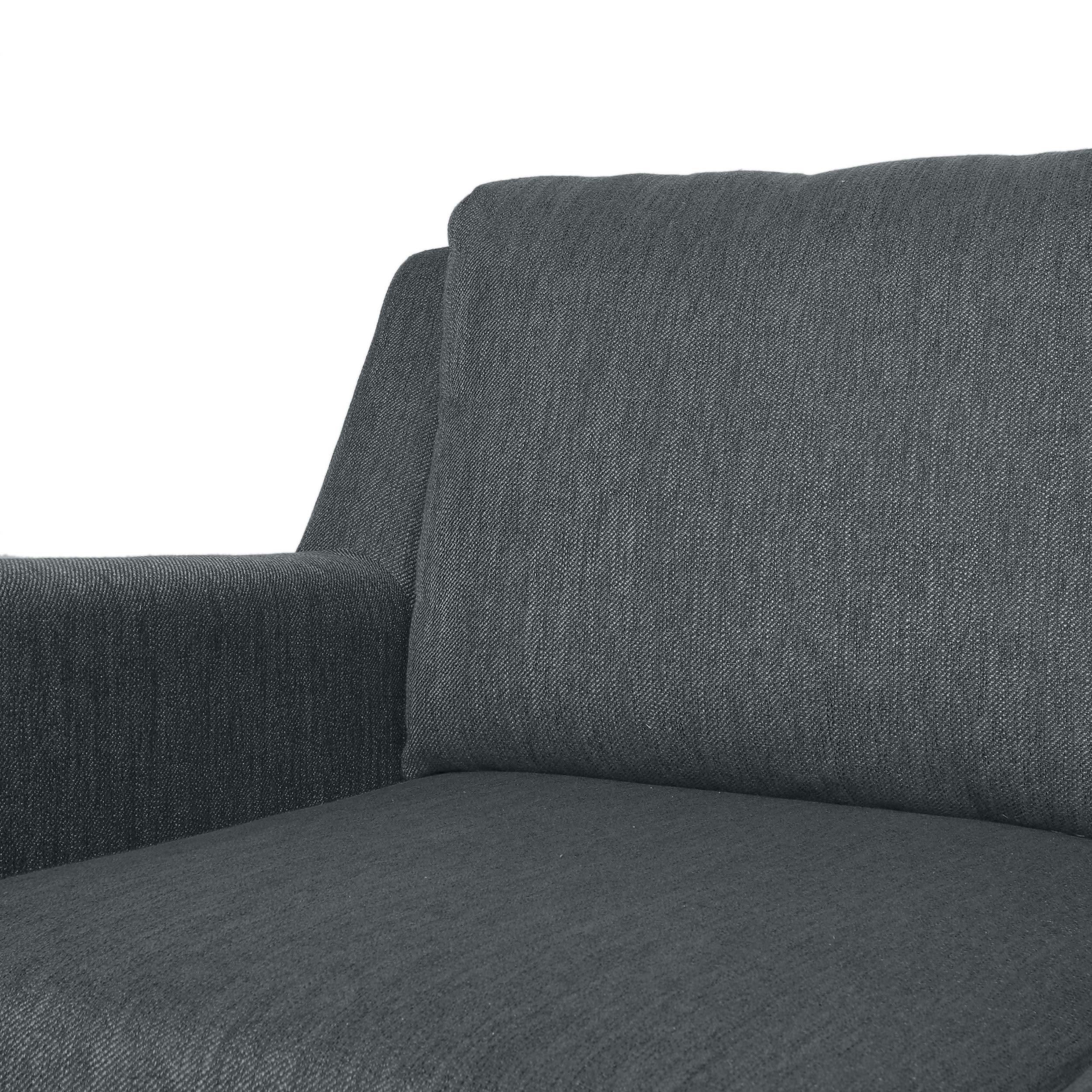 Christopher Knight Home Dupont 3 Seater Sofa, Charcoal + Espresso