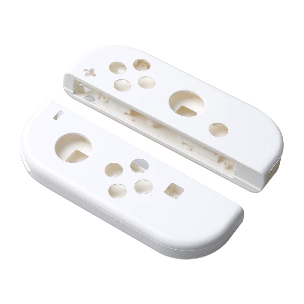 Faceplate Housing Shell Case Cover + Middle Battery Frame Plate Bracket Replacement for Nintend Switch Joycon Controller (White)