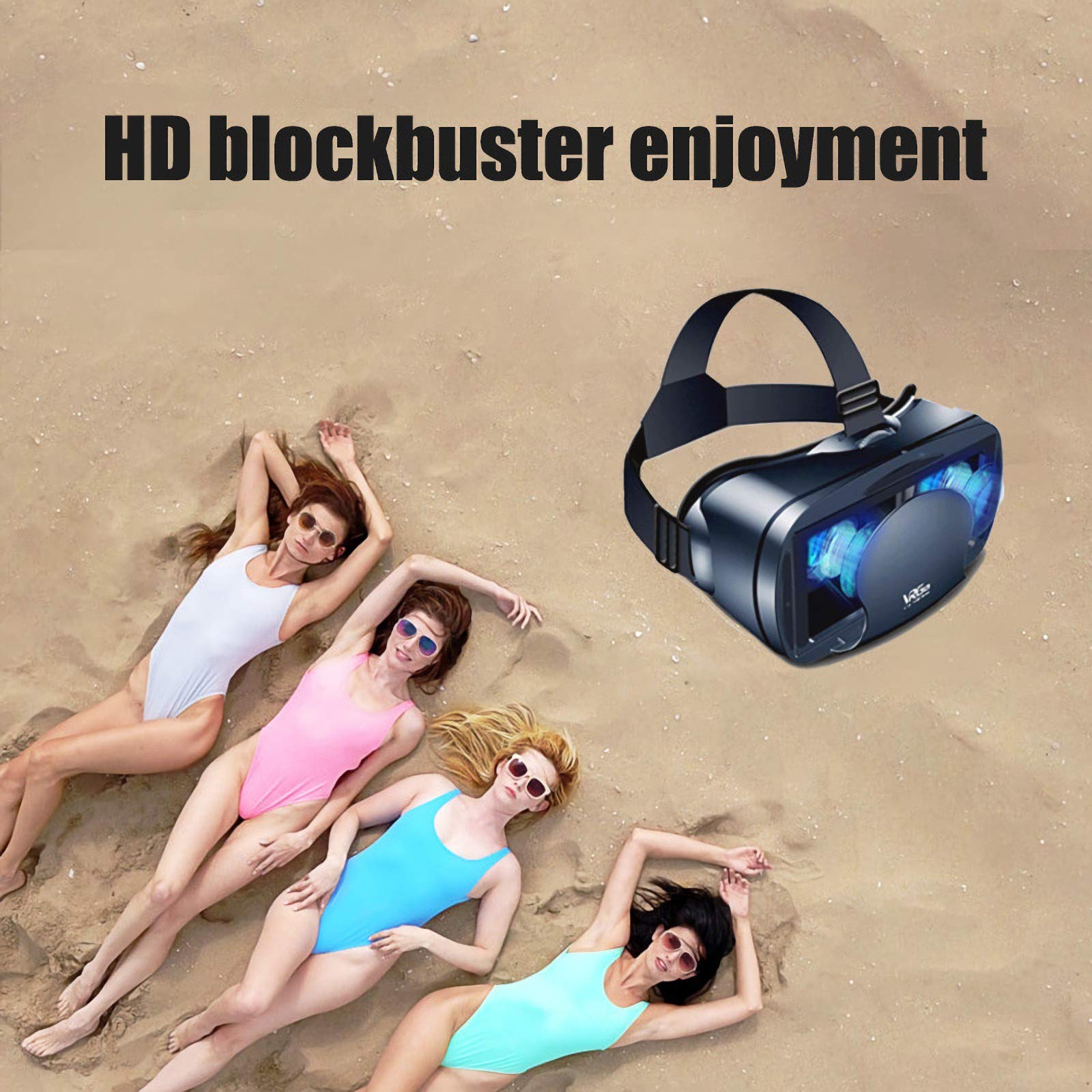 easyCool VR Headset Virtual Reality Glasses for Android Phone New Goggles for Movies Compatible 5-7inch Soft & Comfortable Adjustable Distance[with Remote], Black