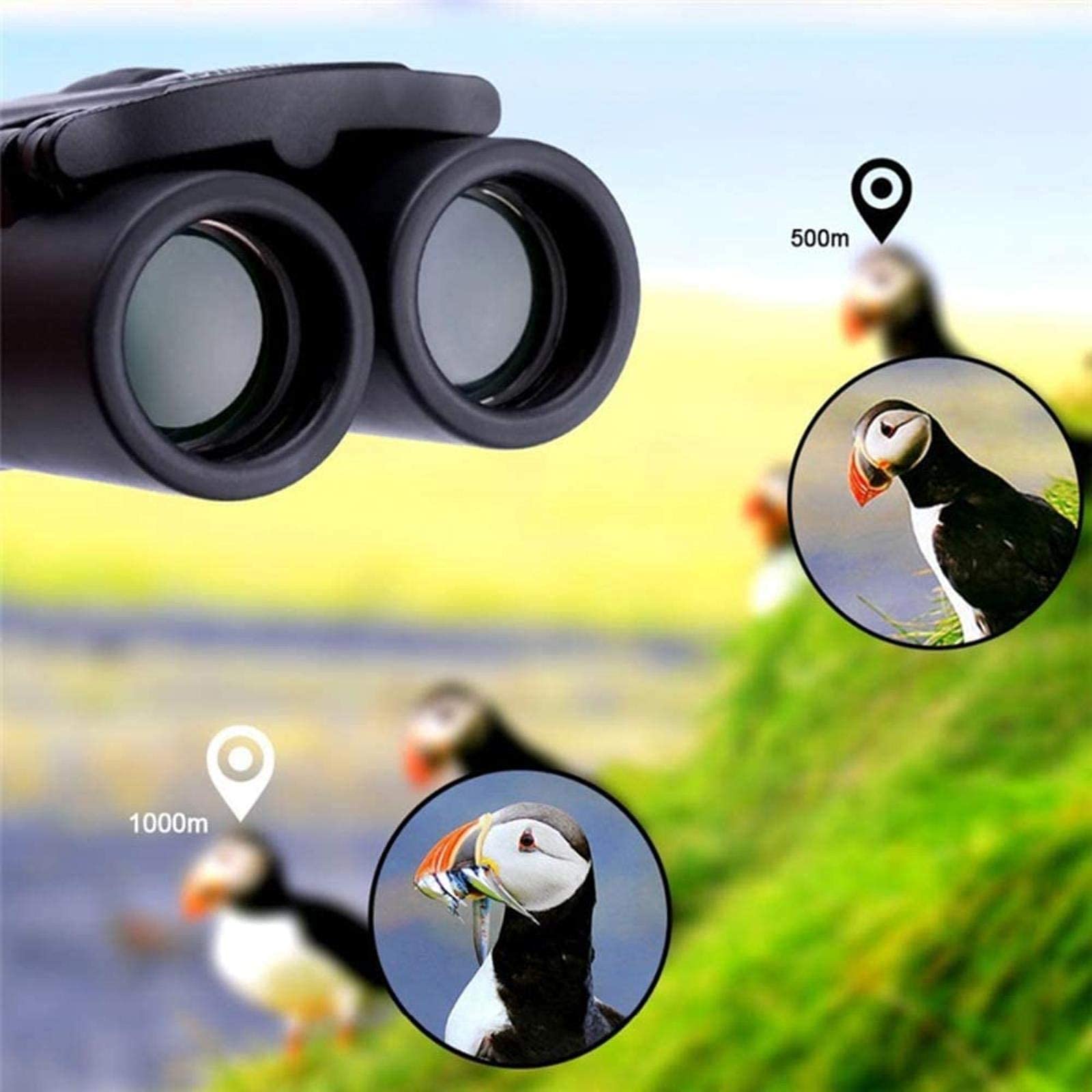 8X21 Zoom Binoculars Long Range 1000M Concert Folding Portable HD Green Film Mini Pocket Telescope FMC Optics BAK4 Prism