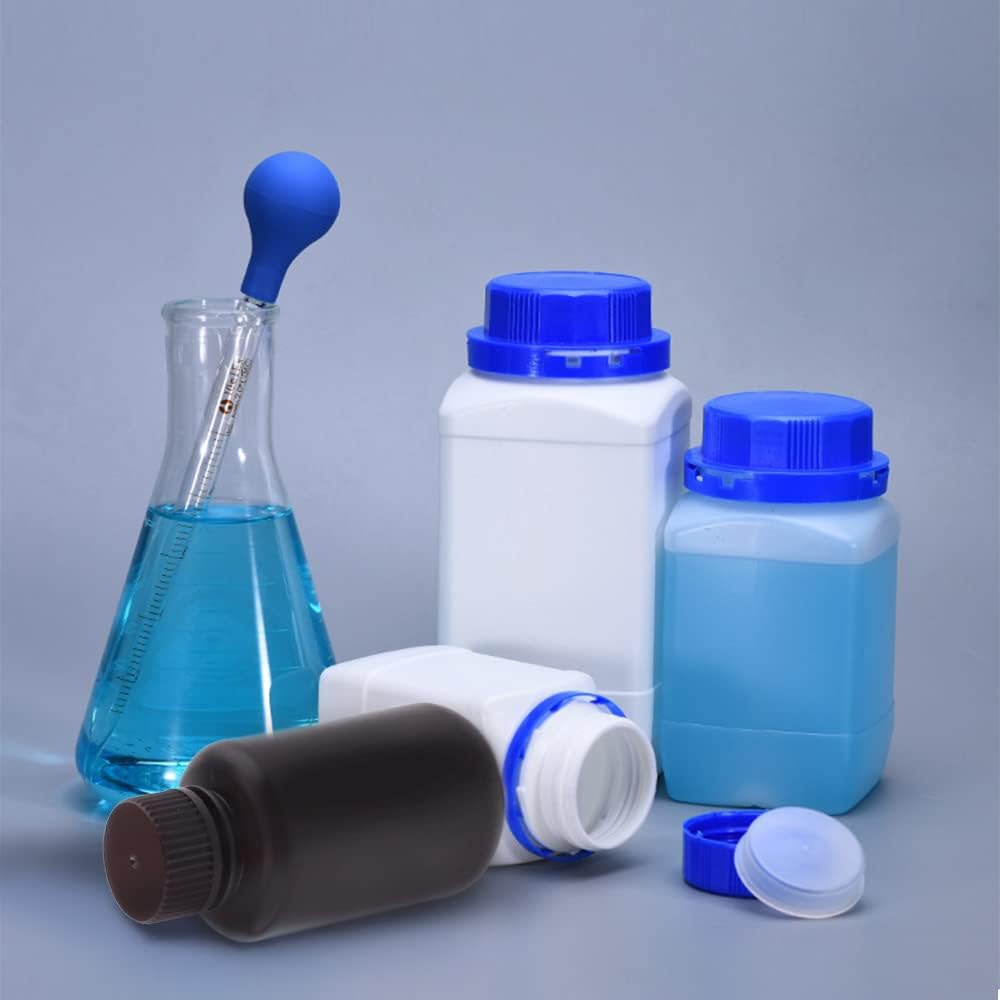 Bettomshin 10Pcs 100ml PE Plastic(Food Grade) Bottles, 19.5mmx95mm(IDxH) Lab Bottle Wide Mouth Sample Sealing Storage Container Screwcap White Translucent Square