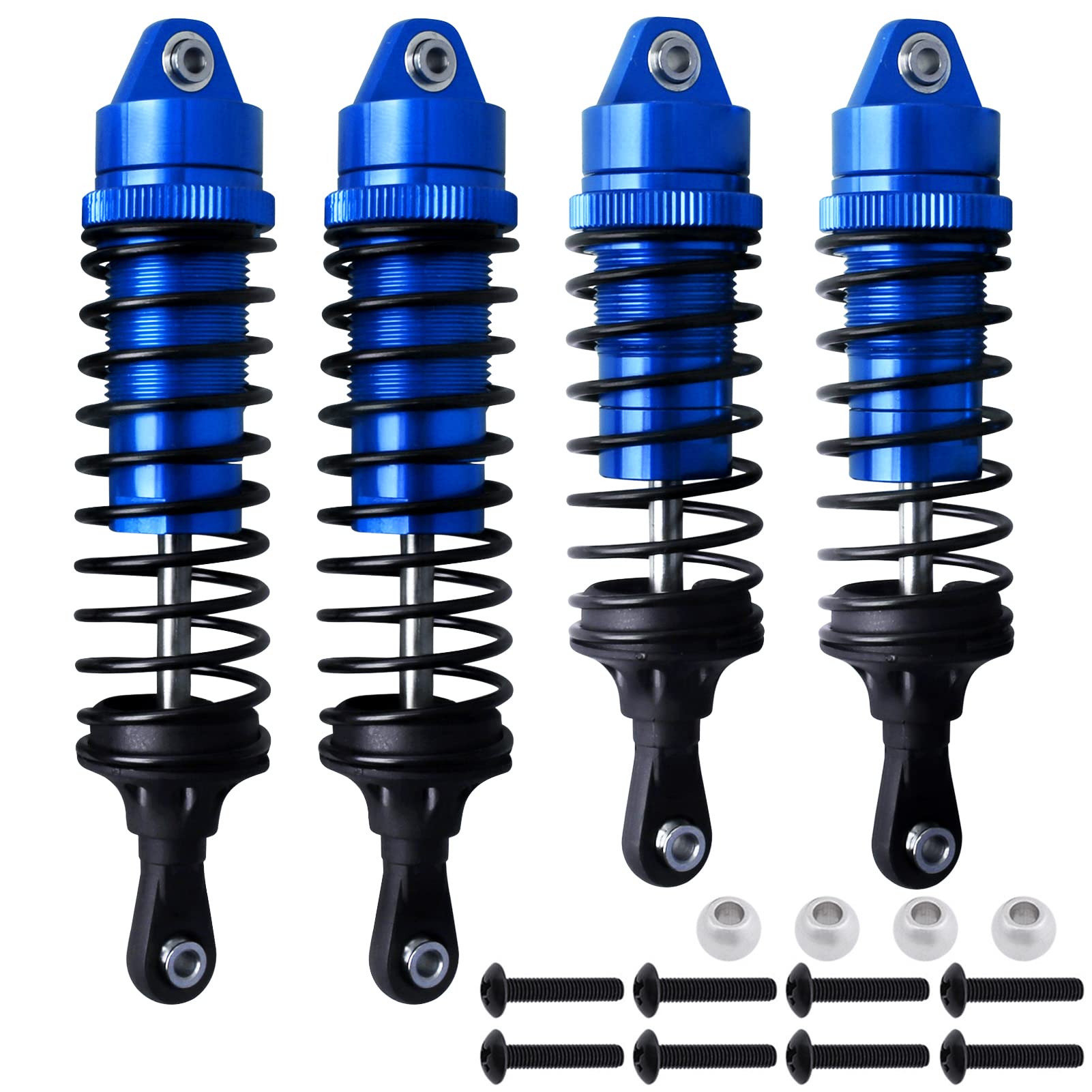 Hobbyfire Shocks Aluminum Threaded Absorber Damper Upgrades Parts Accessories for 1/10 Traxxas Rustler 4X4 VXL Stampede 4X4 Hoss 4X4 Replace 5862 (Navy Blue)