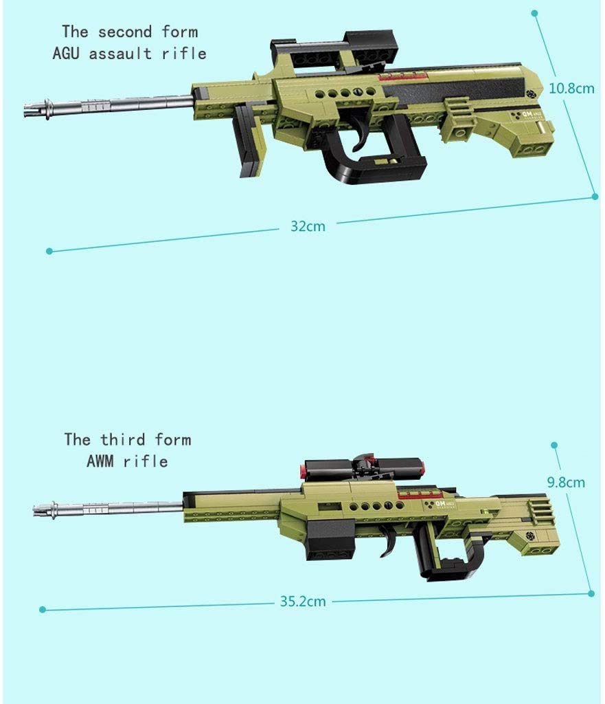 HOCHE Gun Model Kits for Kids Desert Eagle 3-in-1, 202 Pcs Model Kit Building Blocks Gun DIY Can Launch Weapon Military Model Toy, Improve Kid's Concentration