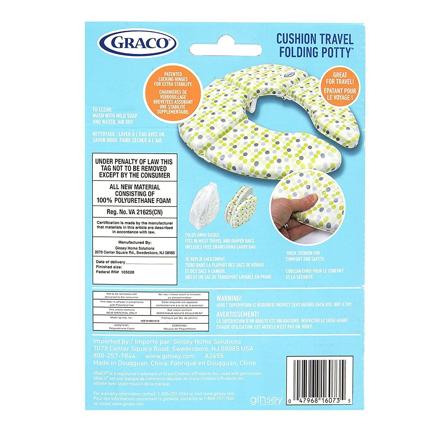 Graco Cushioned Folding Potty Seat, Assorted