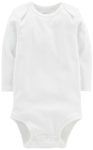 Simple Joys by Carter's Baby 7-Pack Long Sleeve Bodysuit, White, 0-3 Months