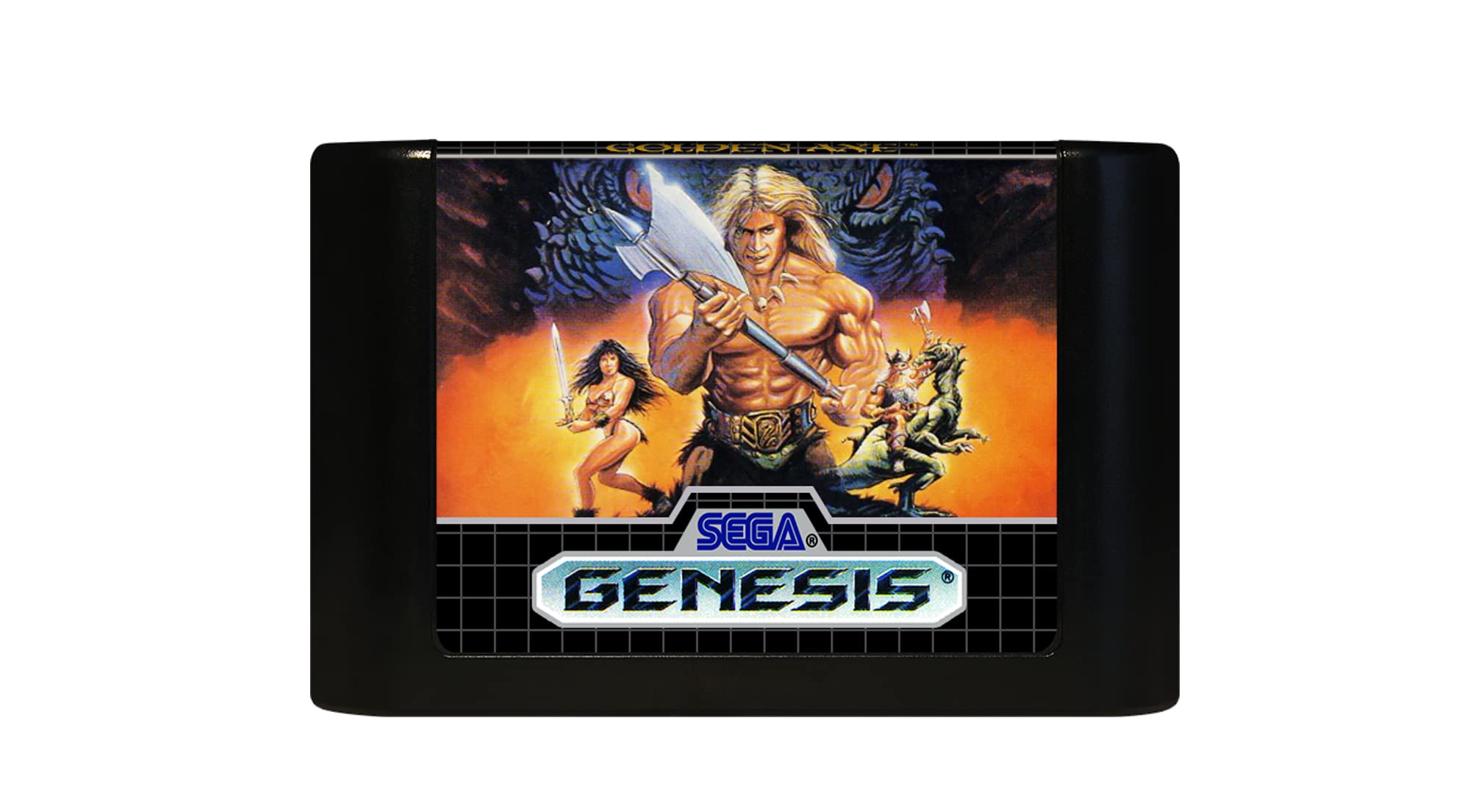 Golden Axe (Sega Genesis / Mega Drive) - Reproduction Video Game Cartridge with Clamshell Case and Manual