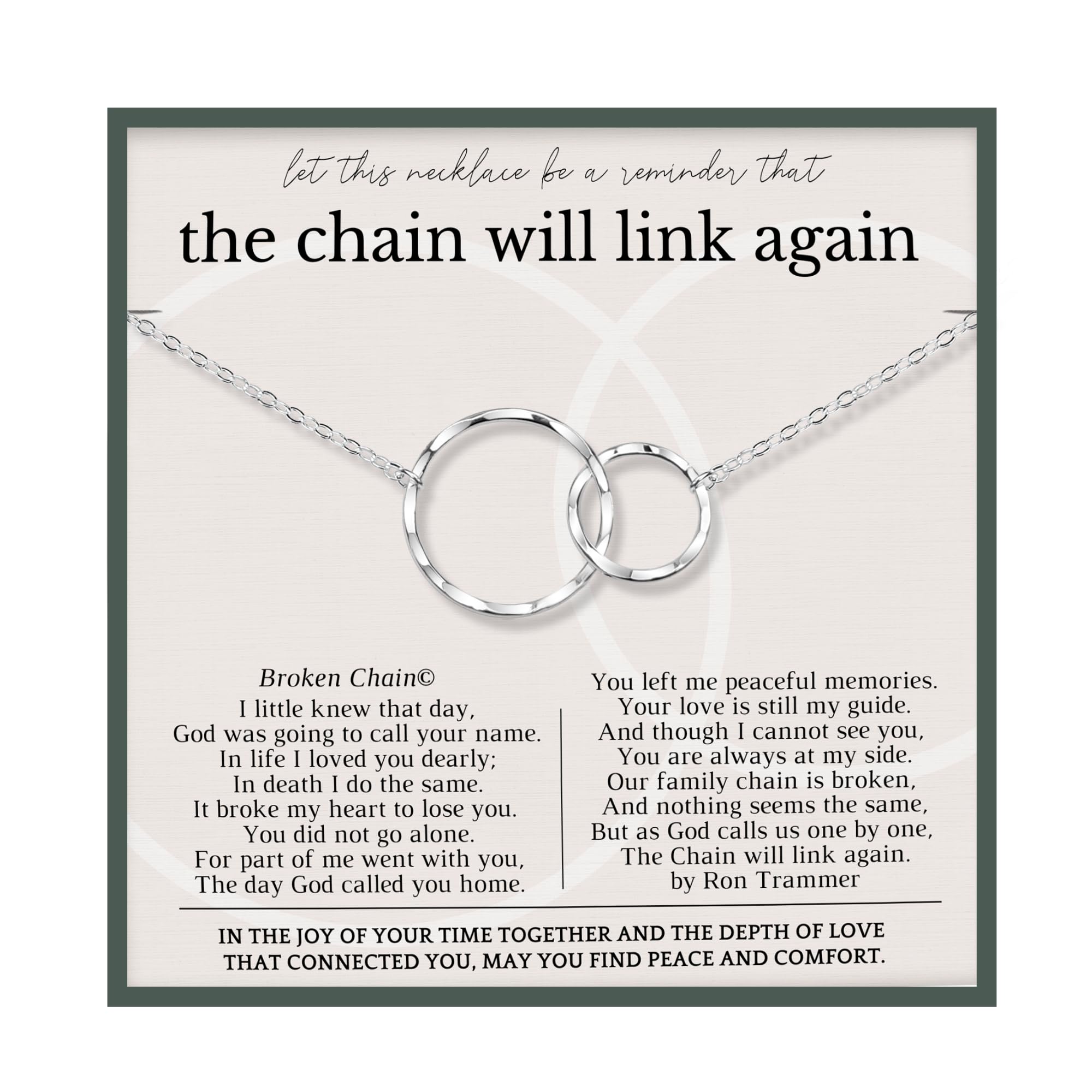 HOPE LOVE SHINE Memorial Necklace - Sympathy Gift for Loss of Loved One - In Memory of Mother, Father, Daughter, Son or Friend - Remembrance Jewelry with Memorial Poem - Sterling Silver Necklace